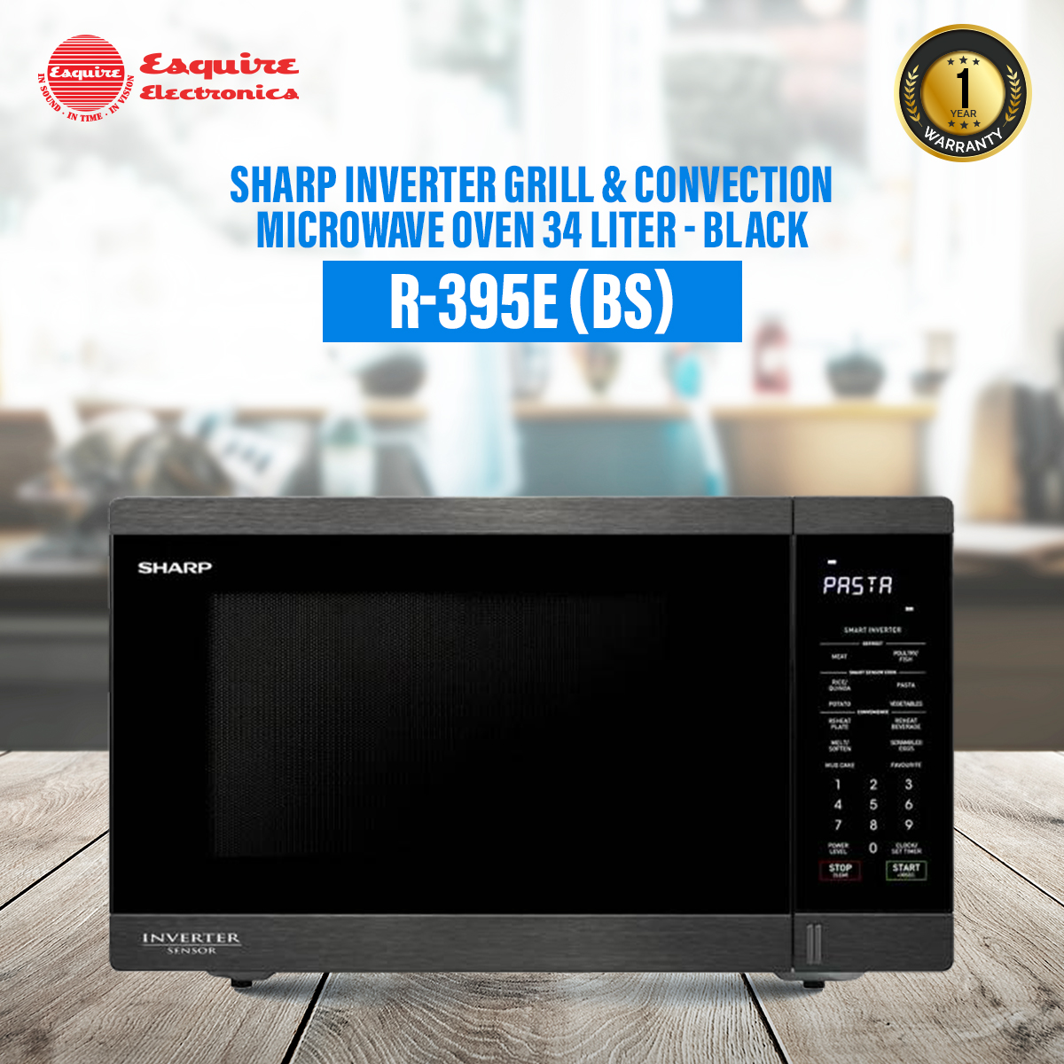 Sharp Solo Inverter Microwave Oven R-395E (BS) | 34 Liter - Black ...