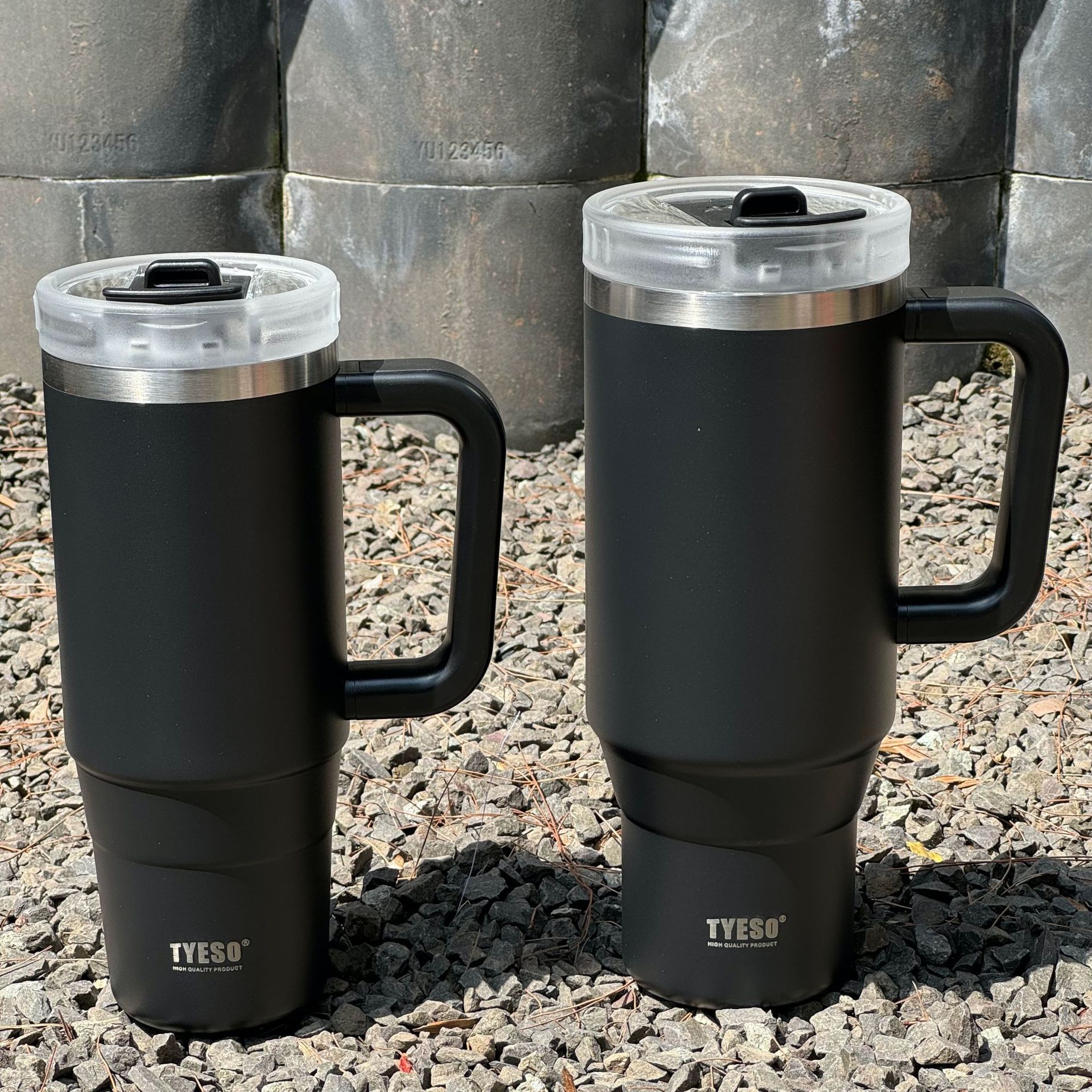 Tyeso Tumbler Bottle 30oz/40oz Stainless Steel Car Mug With Handle Straw Thermal Iced Travel Cup ...