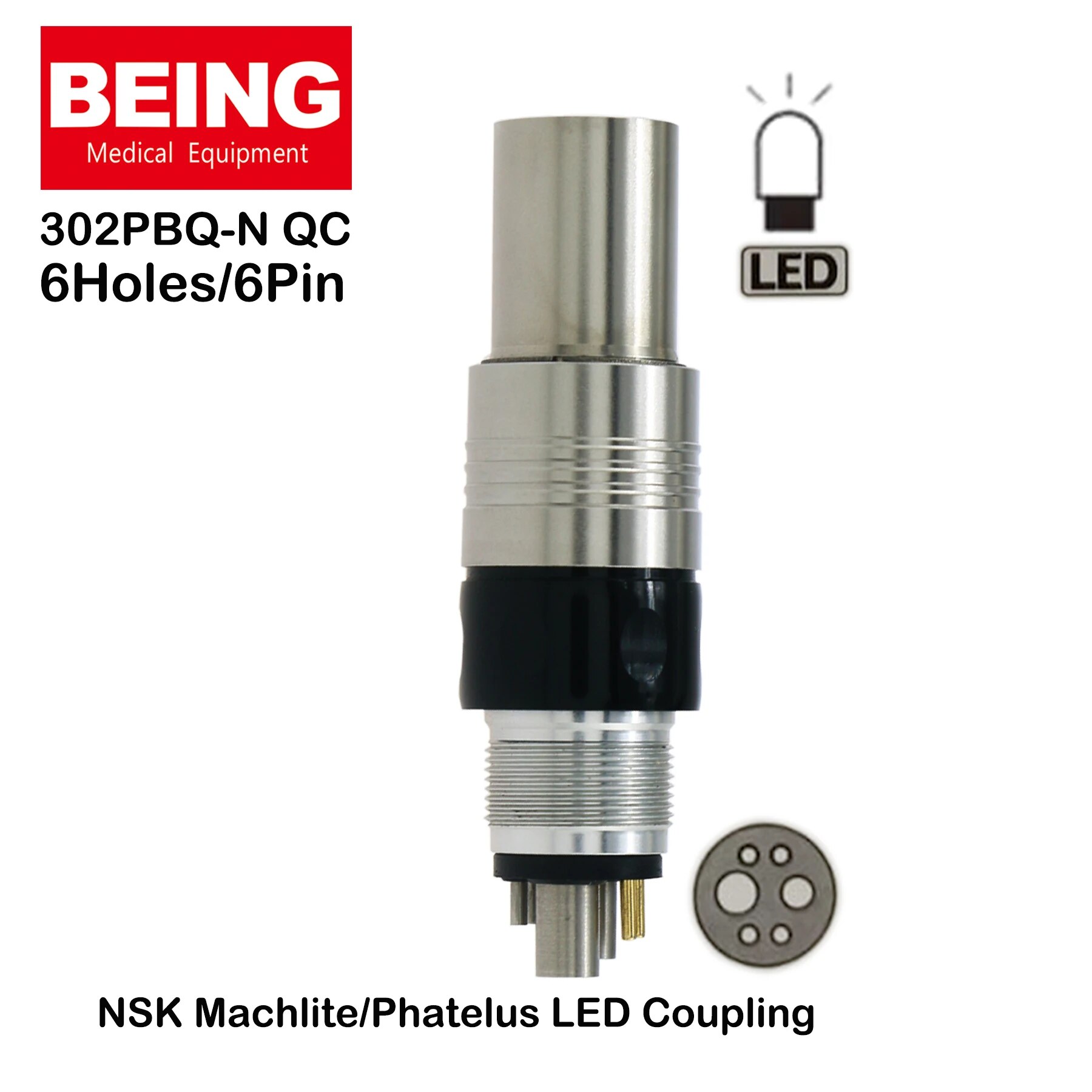 Being Dental Coupling 4Holes LED Coupler 6Pin 6Holes For KAVO NSK ...