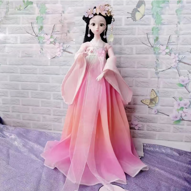 1/6 BJD Chinese Hanfu Doll with Ancient Traditional Clothes Headdress ...