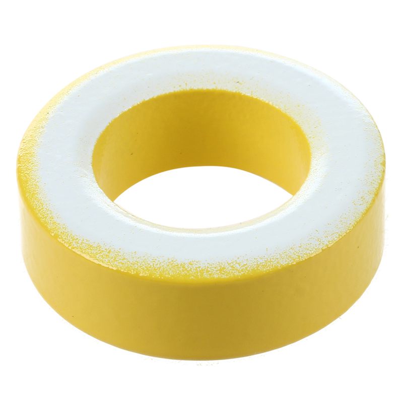 2 Pcs 33mm x 19mm x 11mm Yellow White Iron Core Ferrite Rings Toroid ...
