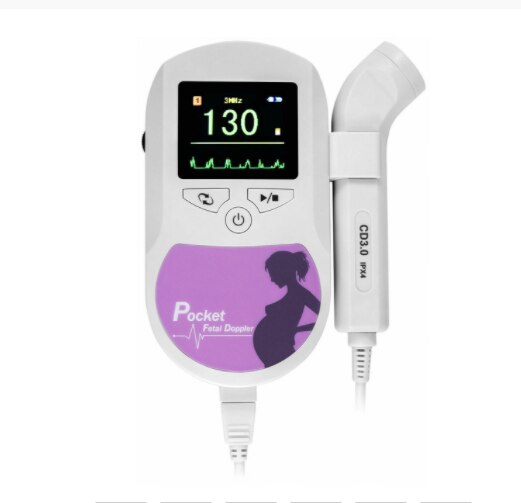 Handheld Color Prenatal Fetal Doppler 3MHz Probe Baby Heart Beat ...