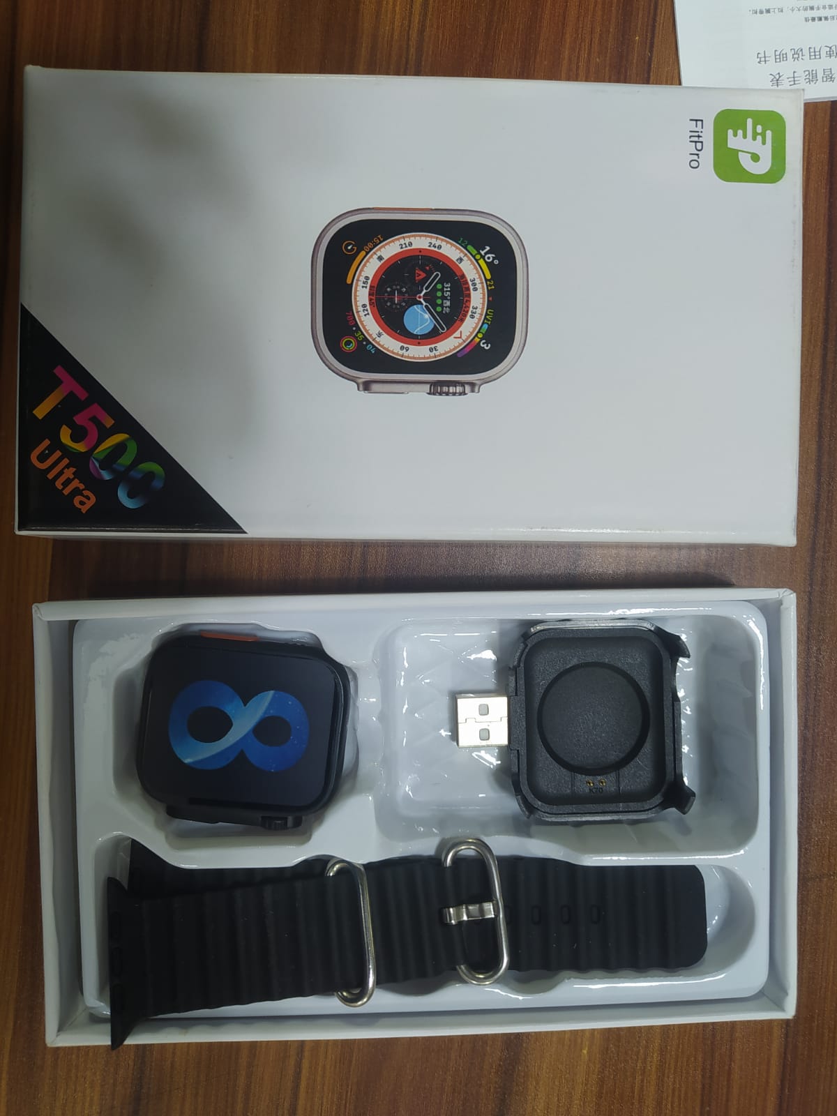 T500 Ultra Smart Watch Call support, notifications and fitness Black ...