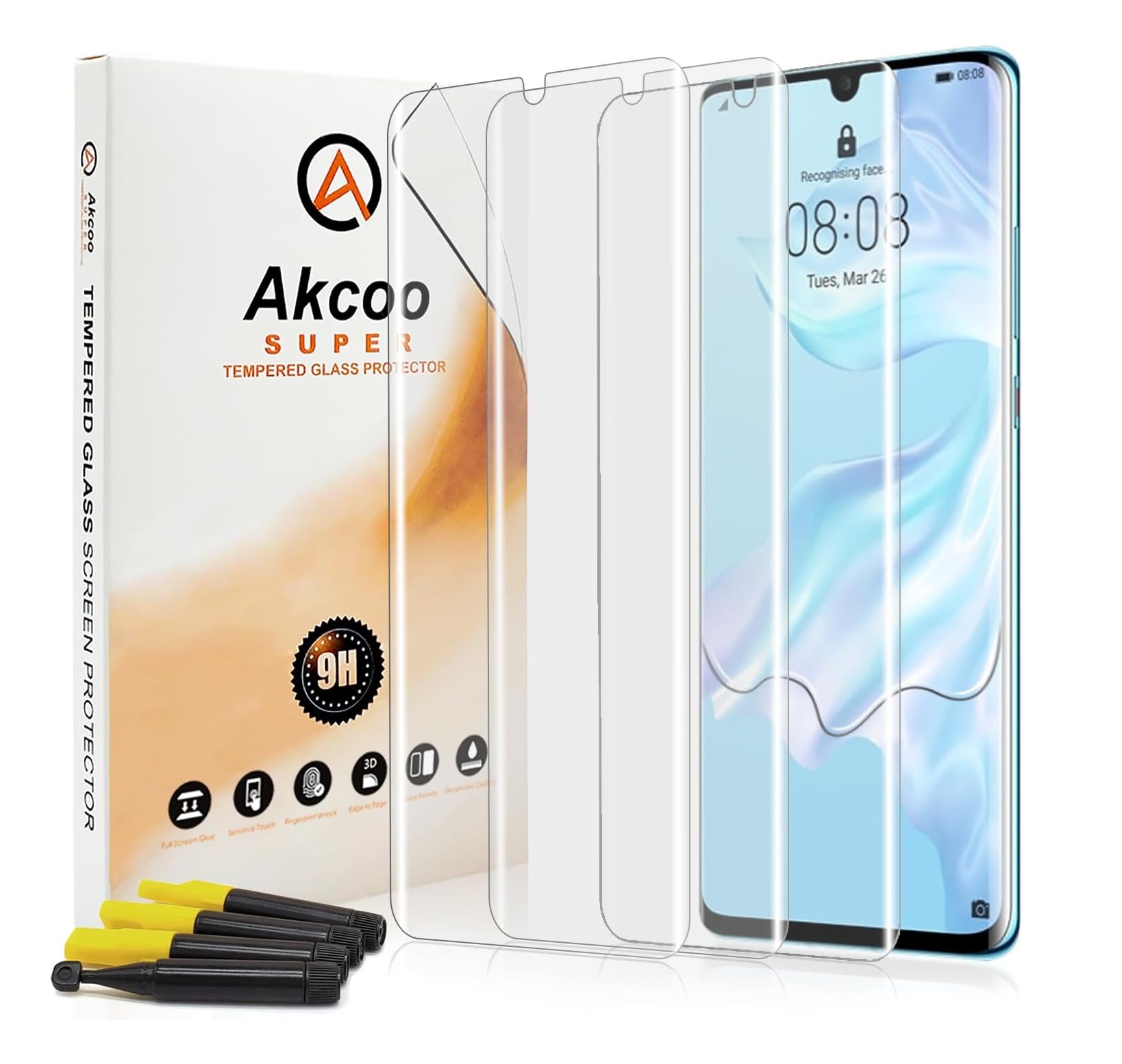 Huawei P30 Pro Full Glue UV Glass Light Adhesive Tempered Glass Screen ...