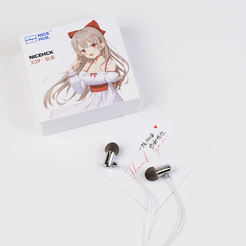 NiceHCK X39 3.5mm L Plug HIFI Wired In-Ear Earphone Mini 6mm Titanium ...