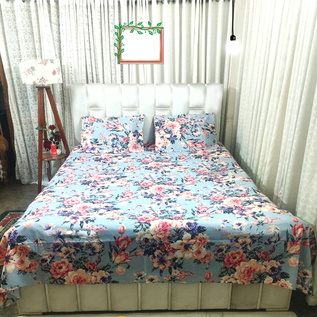 AC HOME TEX King Size Bed Sheet With Two Pillow Covers,বিছানার চাদর bed ...