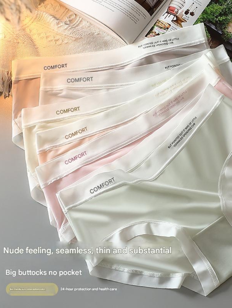 Skin-friendly Girl's Ice Silk Underwear Sweet and Comfortable Simple ...