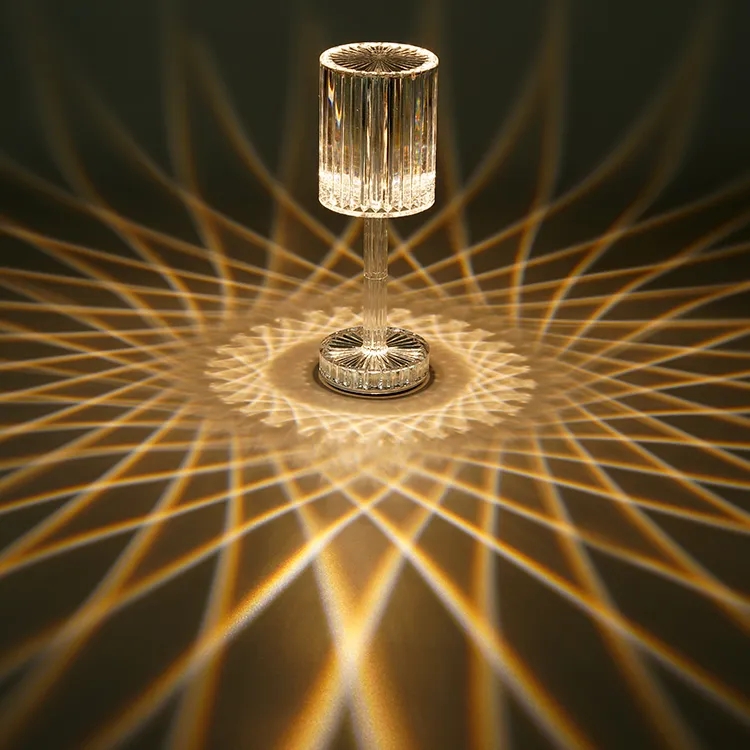 RGB Led Rechargeable Acrylic Crystal Diamond Table Lamp with 16 Colors ...