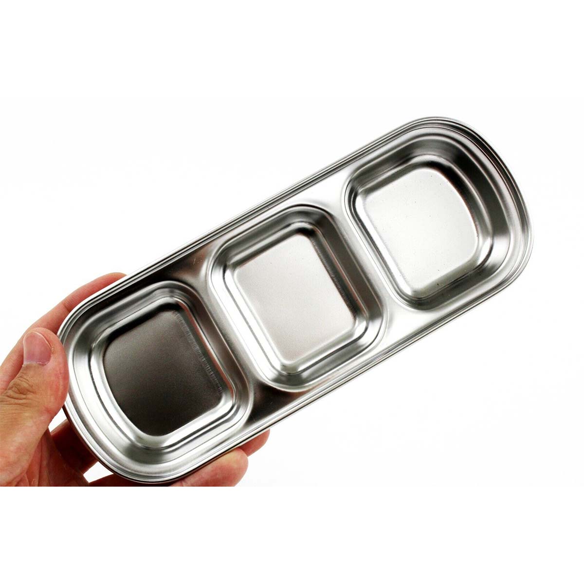 3 compartment Sauce Dish Snack Serving Tray 304 Stainless Steel Sauce ...