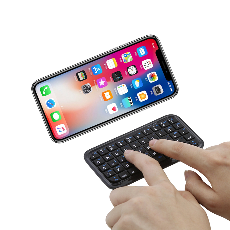 Mini Bluetooth Wireless Keyboard Portable Small Hand Keypad for iPhone ...