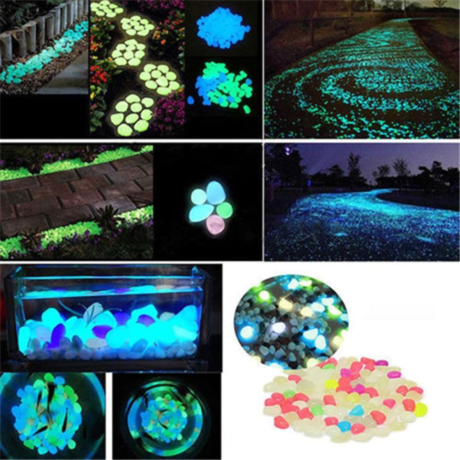 Radium Stone Colorful Luminous Glowing Pebbles 100 pes | Daraz.com.bd