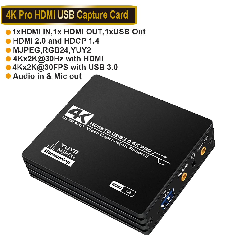 Navceker 4K Pro USB 3.0 Video Capture Card HDMI-compatible 1080P 60fps ...