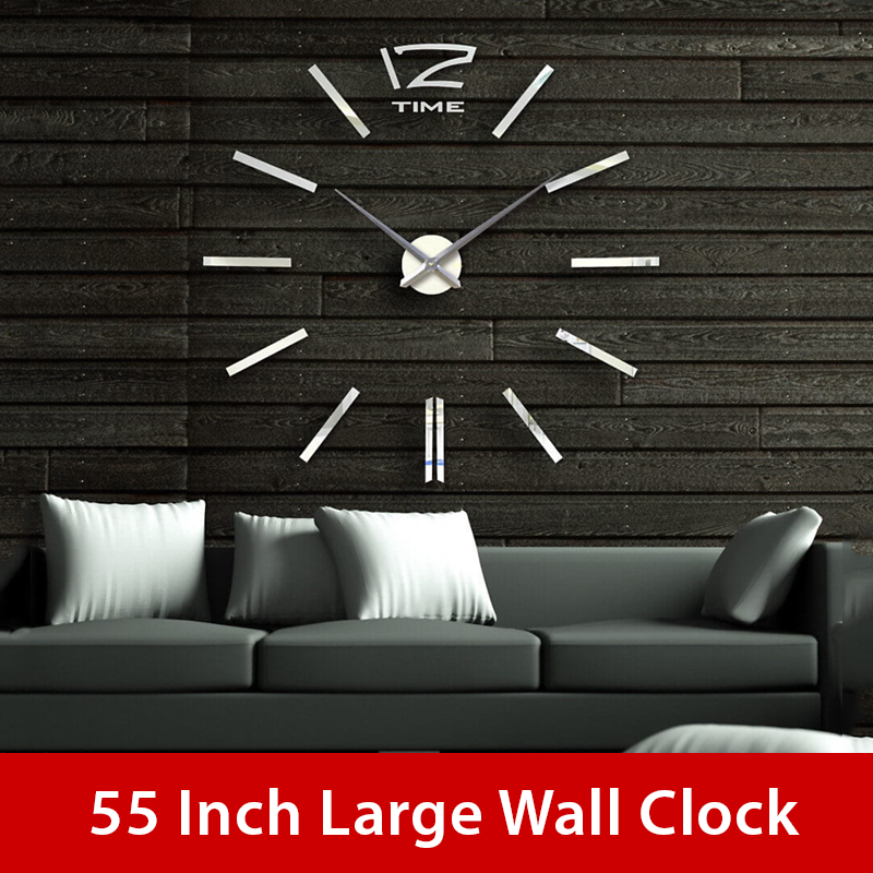 Wall Clock 3d Large Size 55 Inch Large Clock 3m001-s diy Wall Clock ...