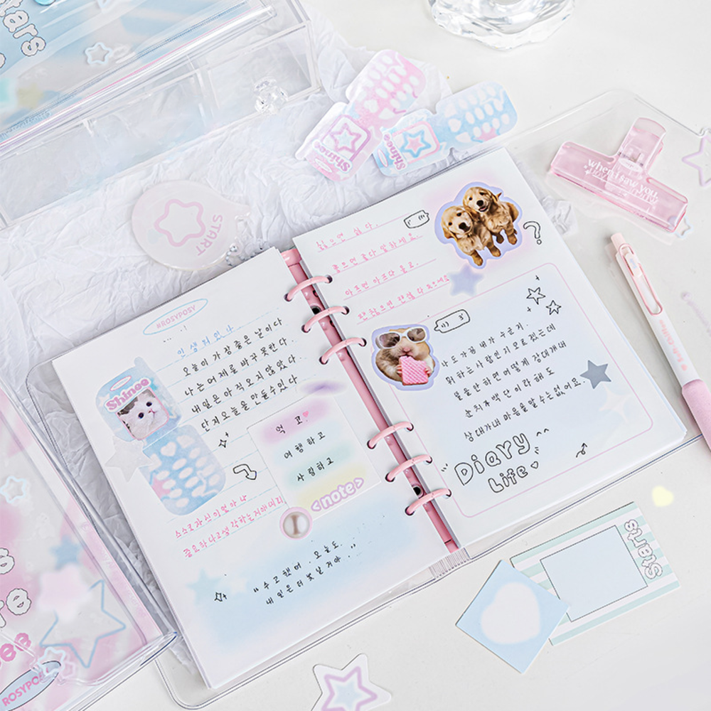 Loose-leaf Diary Book Girl Heart Star Notebook Detachable Notebook ...