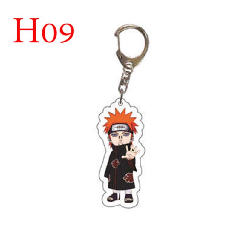 Anime Naruto Keychains Sasuke Kakashi Uzumaki Figure Acrylic Pendants ...