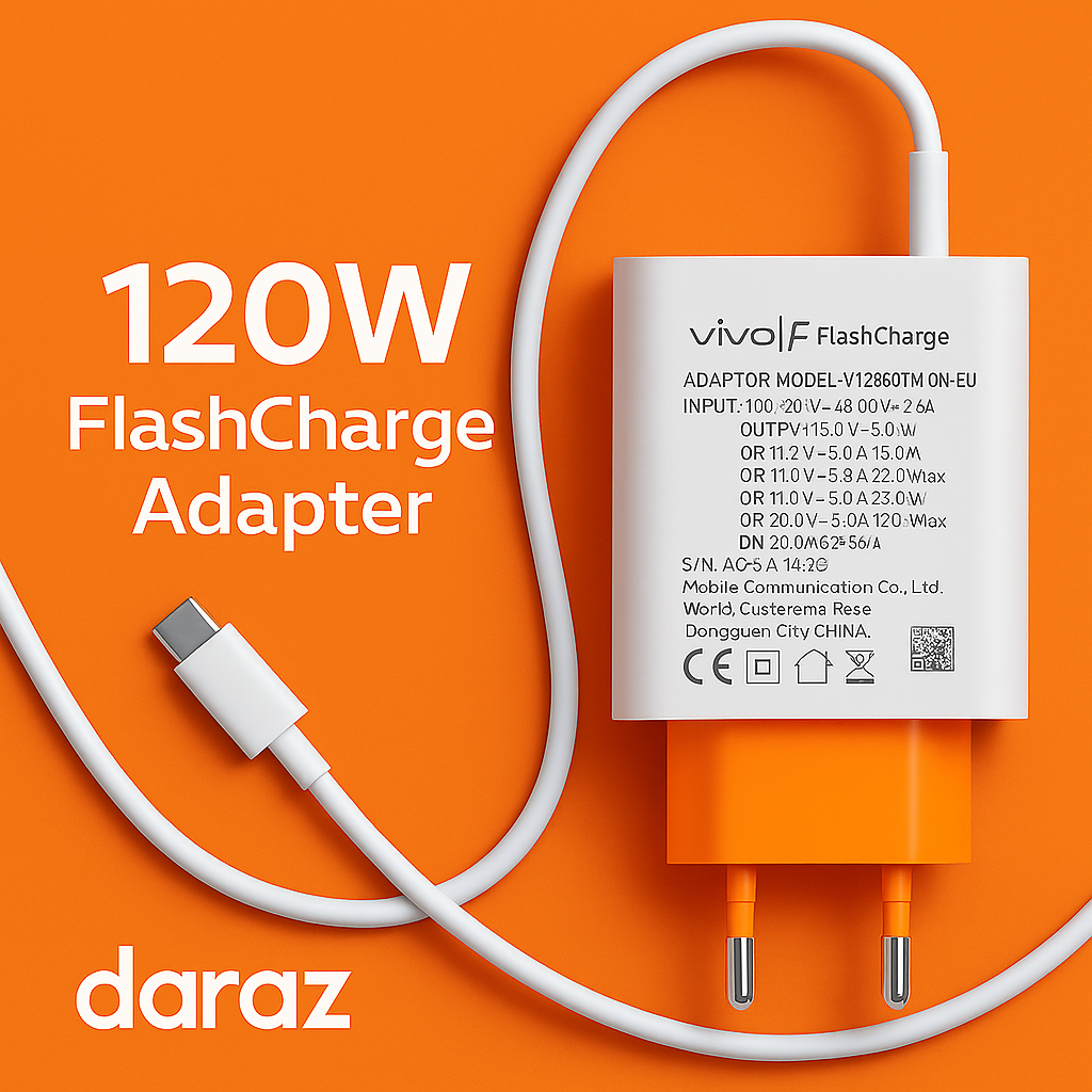 Vivo 120W FlashCharge Power Adapter with USB-C Cable – Original Ultra ...