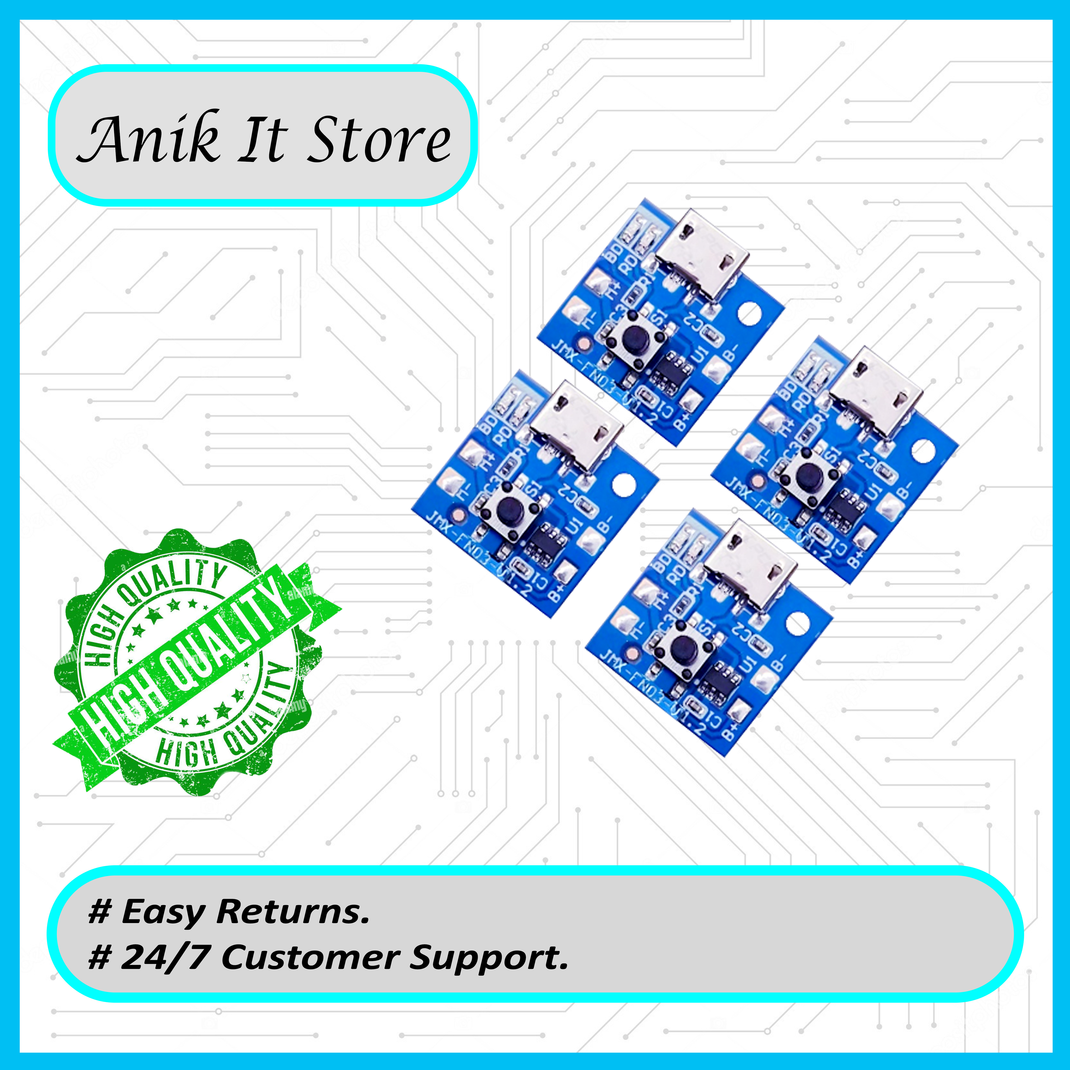Mini DC Rechargeable Fan Circuit Board with 3 Level Speed Control & Led ...