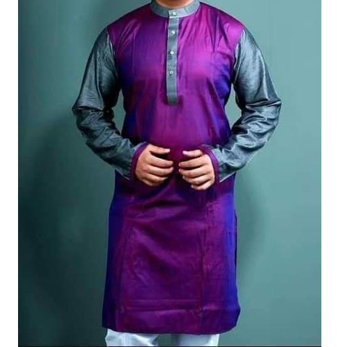 Elegant Outfit Maroon Contrast Ash Peyaj Cotton (Silk Type) Semi Long ...