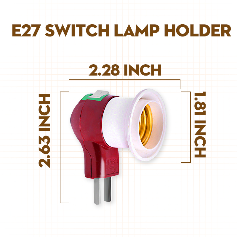 E27 LED Bulb Holder with Switch Screw Base Halogen Incandescent ...