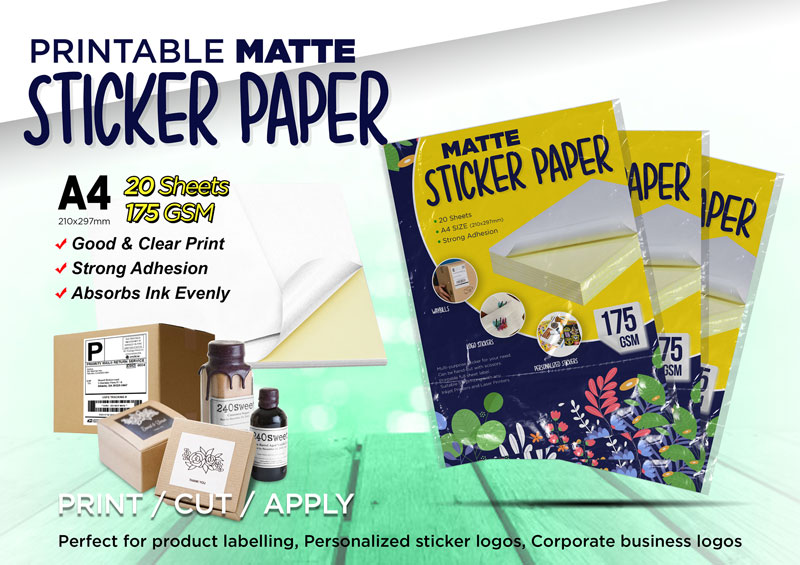 Printable Matte Sticker Paper A4 175gsm | Daraz.com.bd