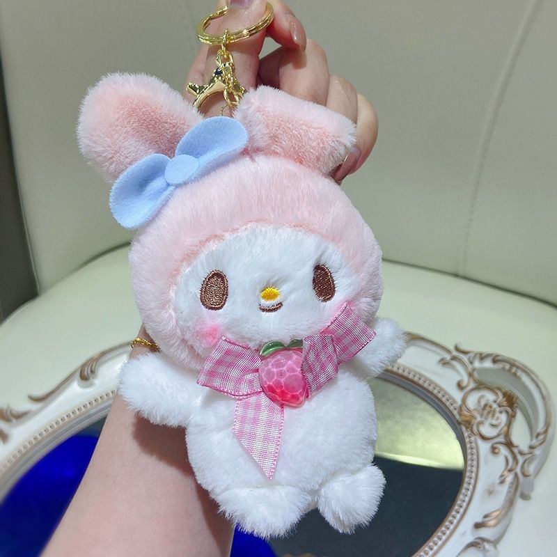 Kawaii Keychain Cute Plush Pendant Kuromi Doll Caroon Bag Car Key Ring ...