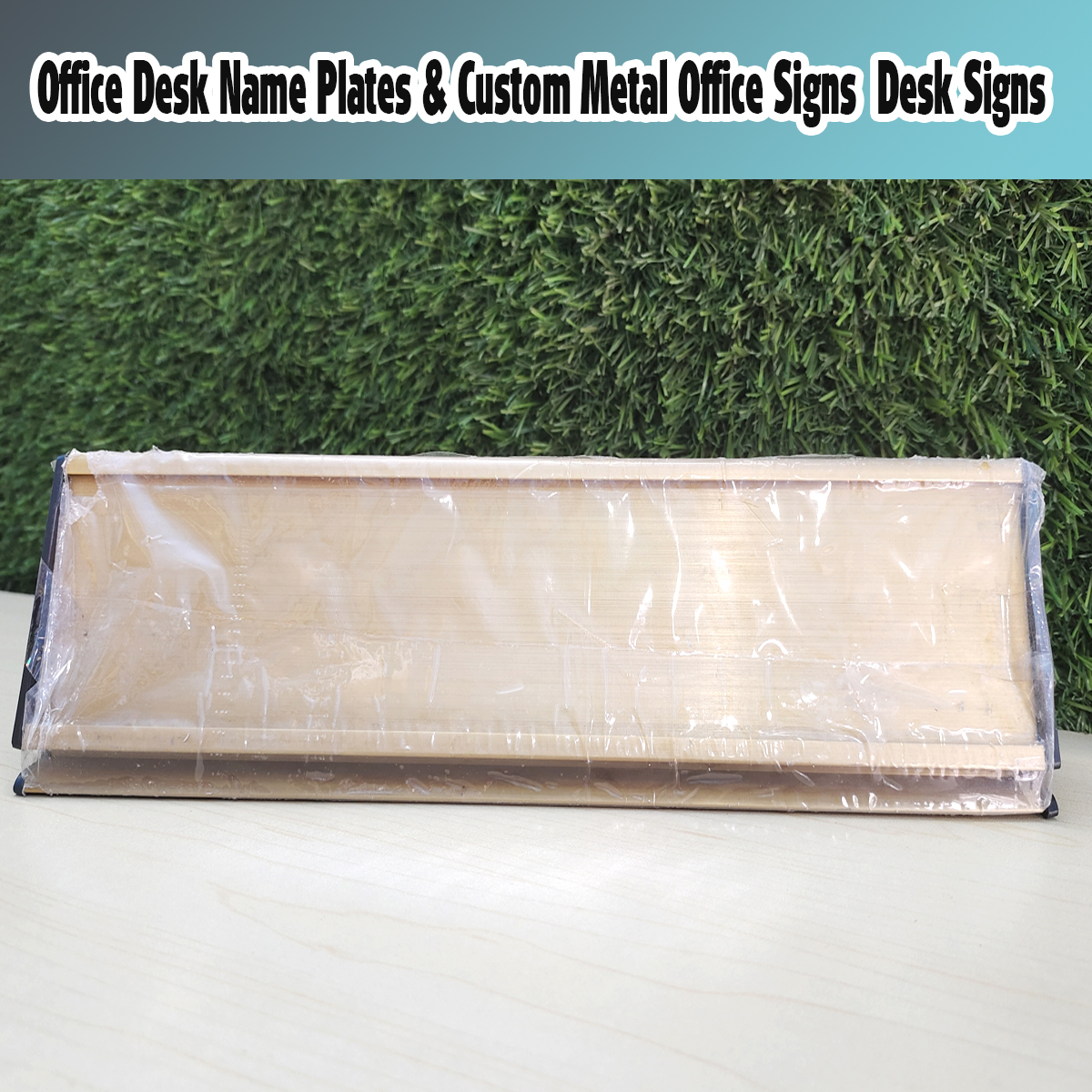 Office Desk Name Plates & Custom Metal Office Signs | Desk Signs: 10in ...