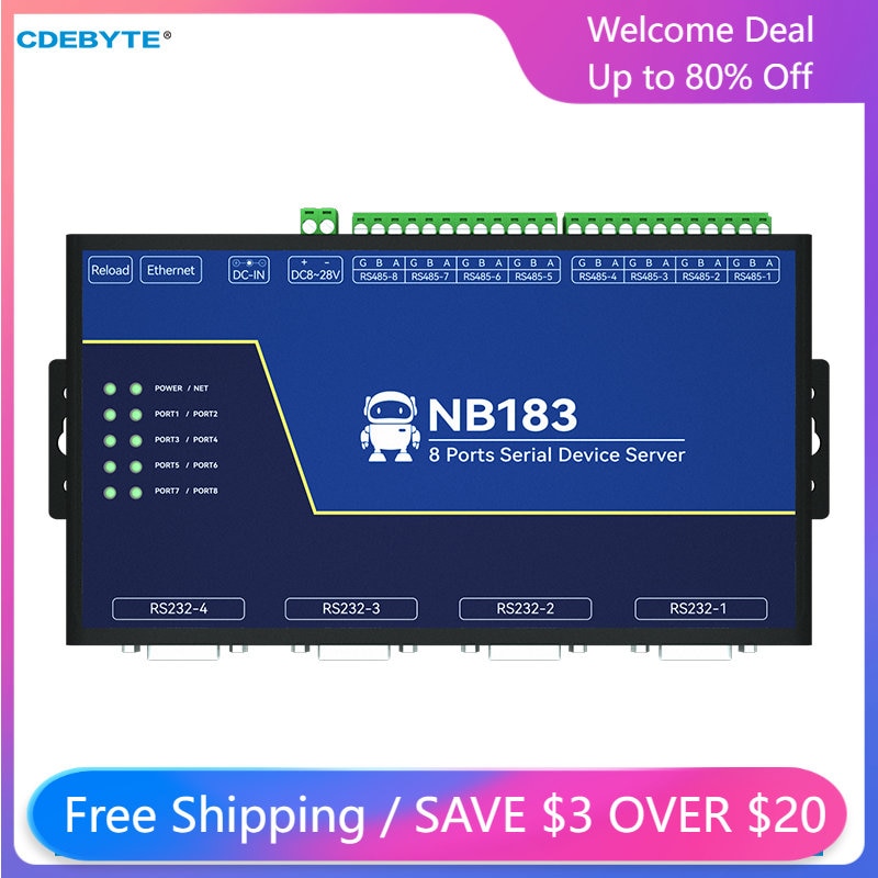 CDEBYTE Modbus Gateway RS485/232 to RJ45 Ethernet Transparent ...