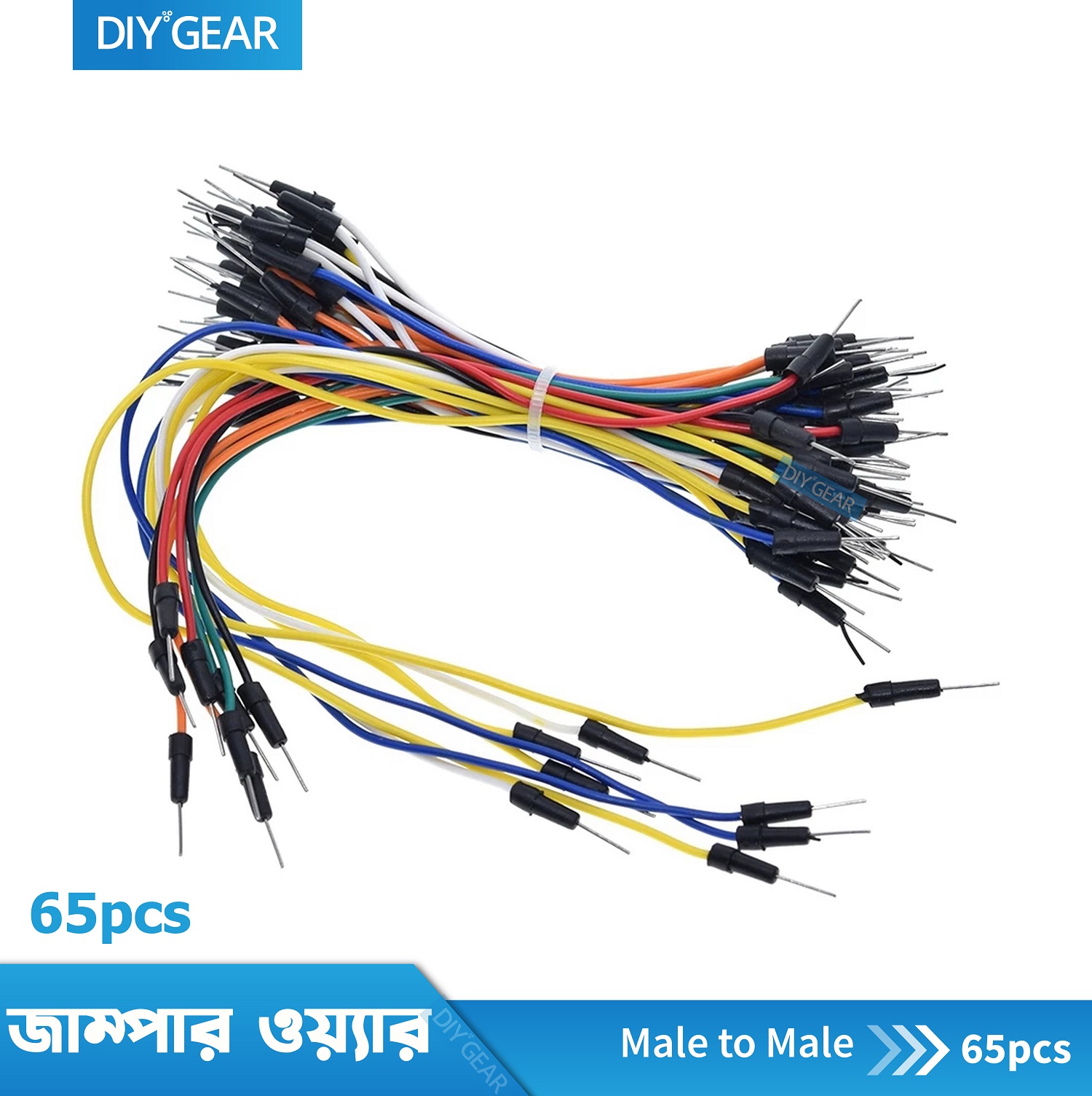 65pcs Jump Wire Cable Male to Male Jumper Wire for Arduino Breadboard ...