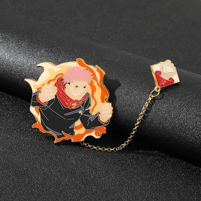 Anime Jujutsu Kaisen Brooch Gojo Satoru Metal Chain Badge Pins ...