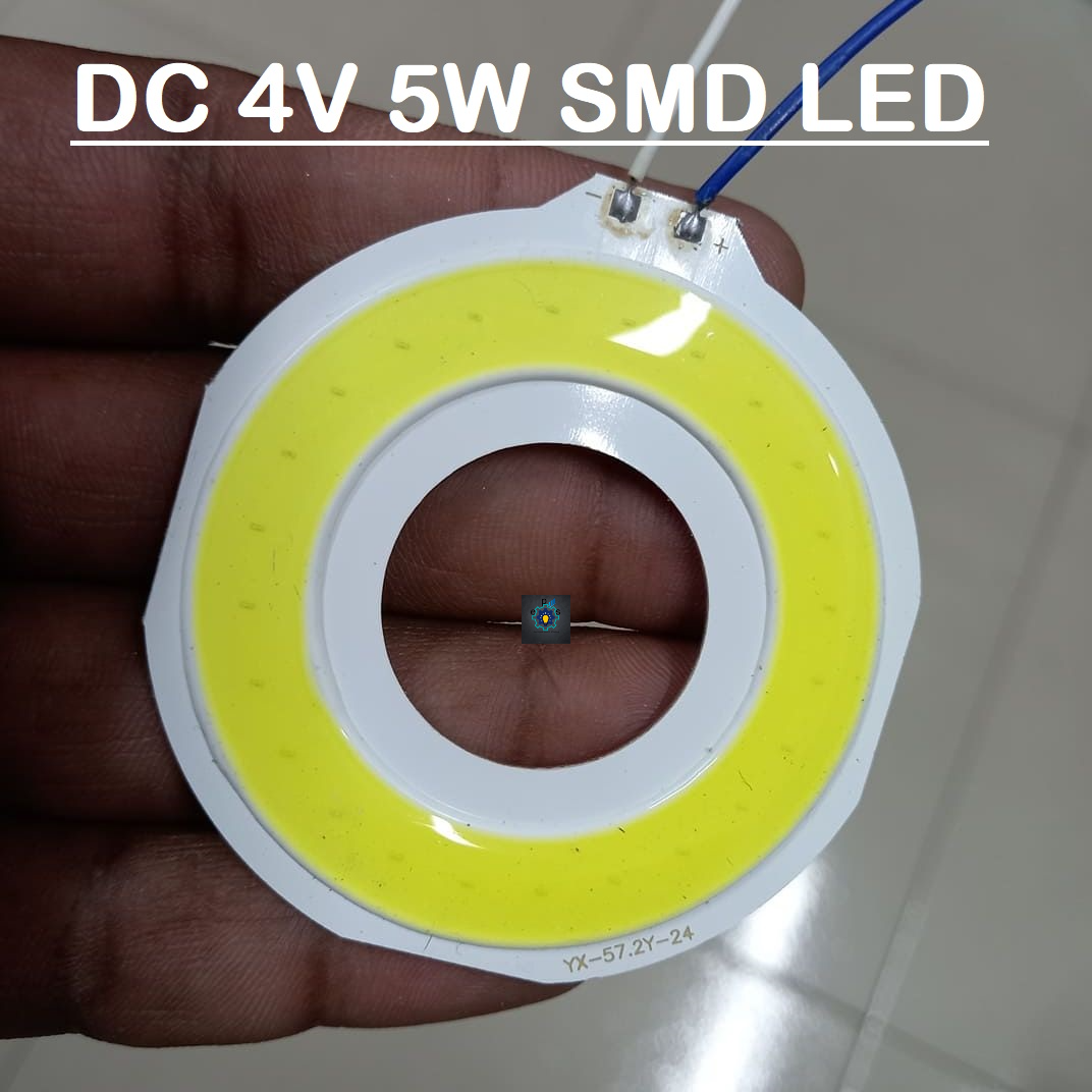 WHITE Round DC 4V 5W COB SMD LED Light Chip YX-57.2Y-24 Ultra Bright ...