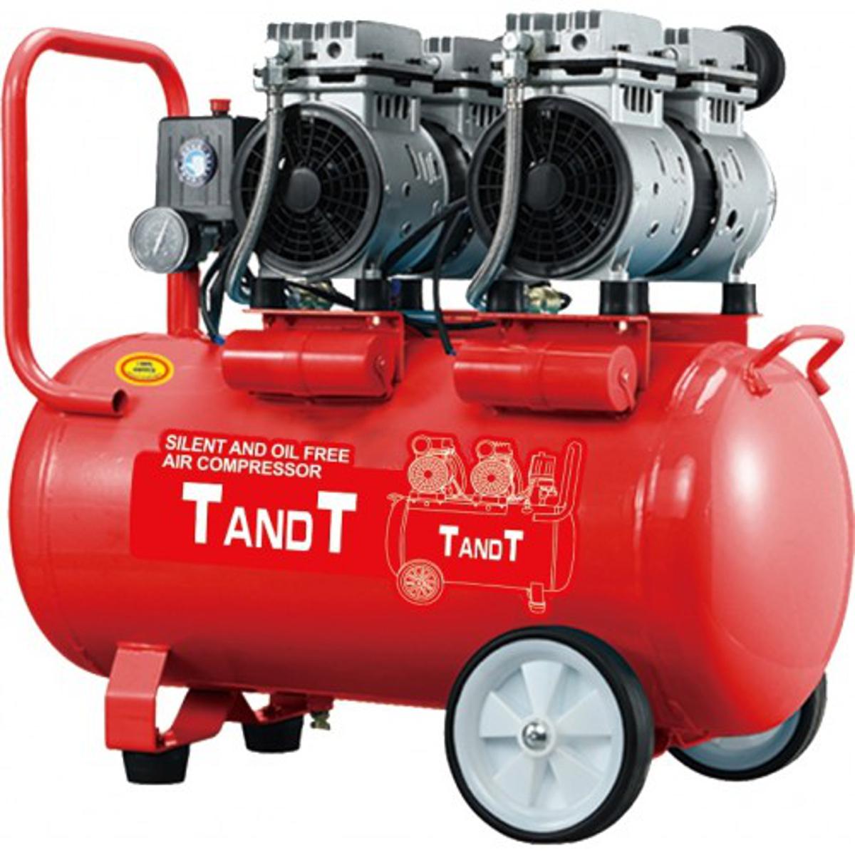 TANDT Silent and Oil Free Air Compressor, Capacity 50L, Power 2.5HP, Max Pressure: 7 Bar, Model ...