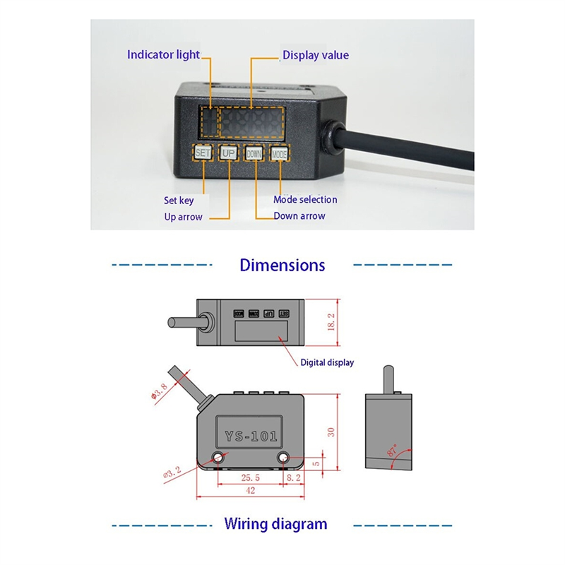 1 Piece Color Code Photoelectric Switch Color Separation Positioning ...
