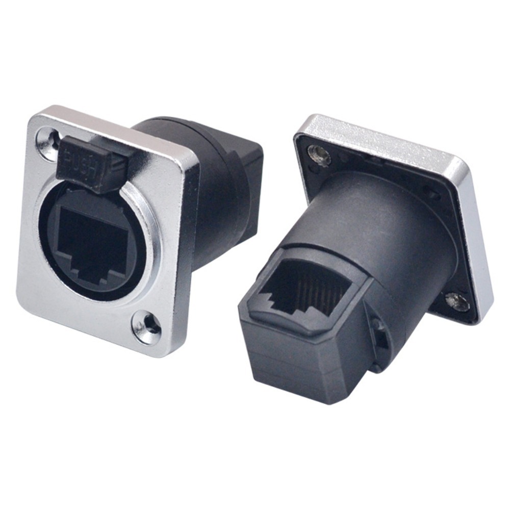 Network Interface Socket Waterproof RJ45 Network Connector with Rubber Cover Network Cable ...