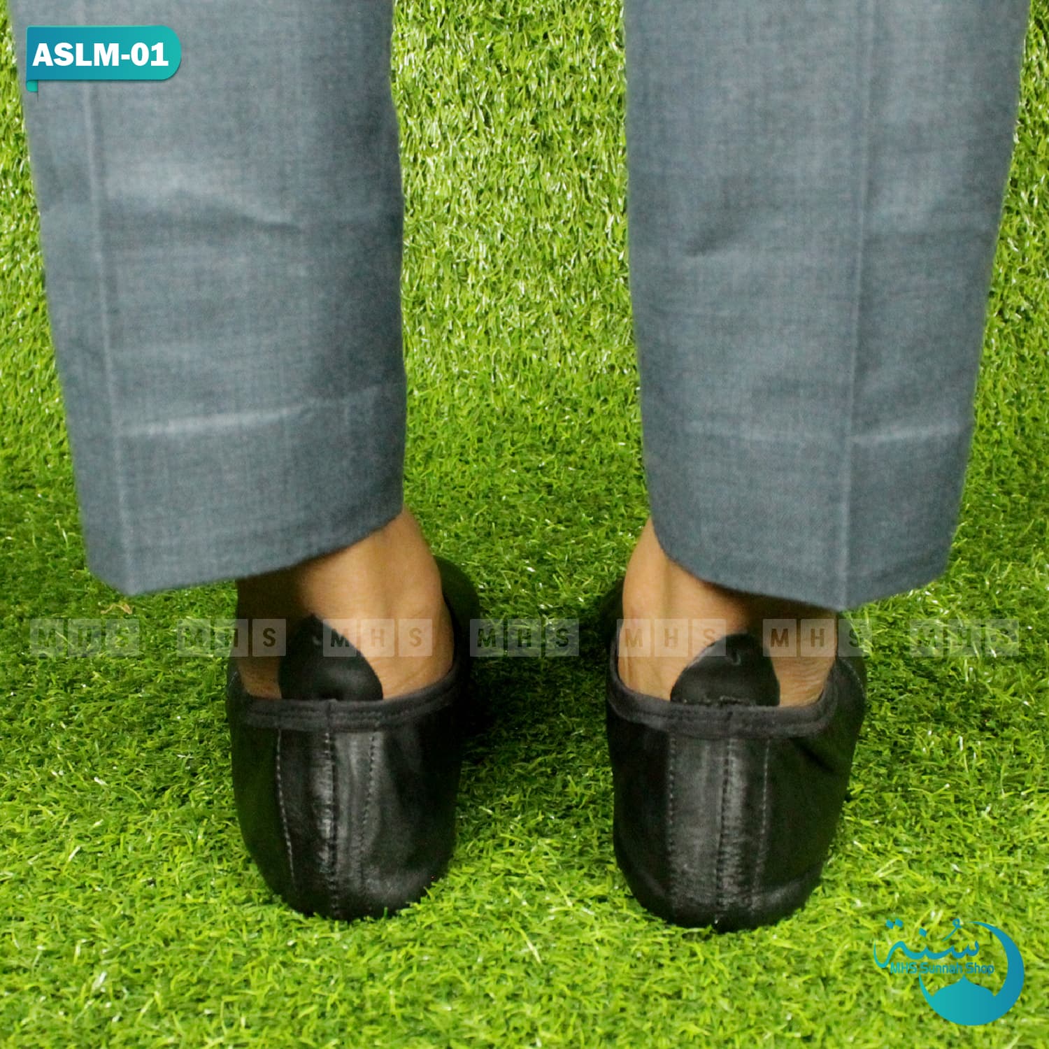 Black Color Hajj Umrah Leather Half Socks for Men & Women