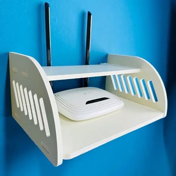 New Wifi Router Stand Double Layer Wall Mounted Home decorator PVC ...