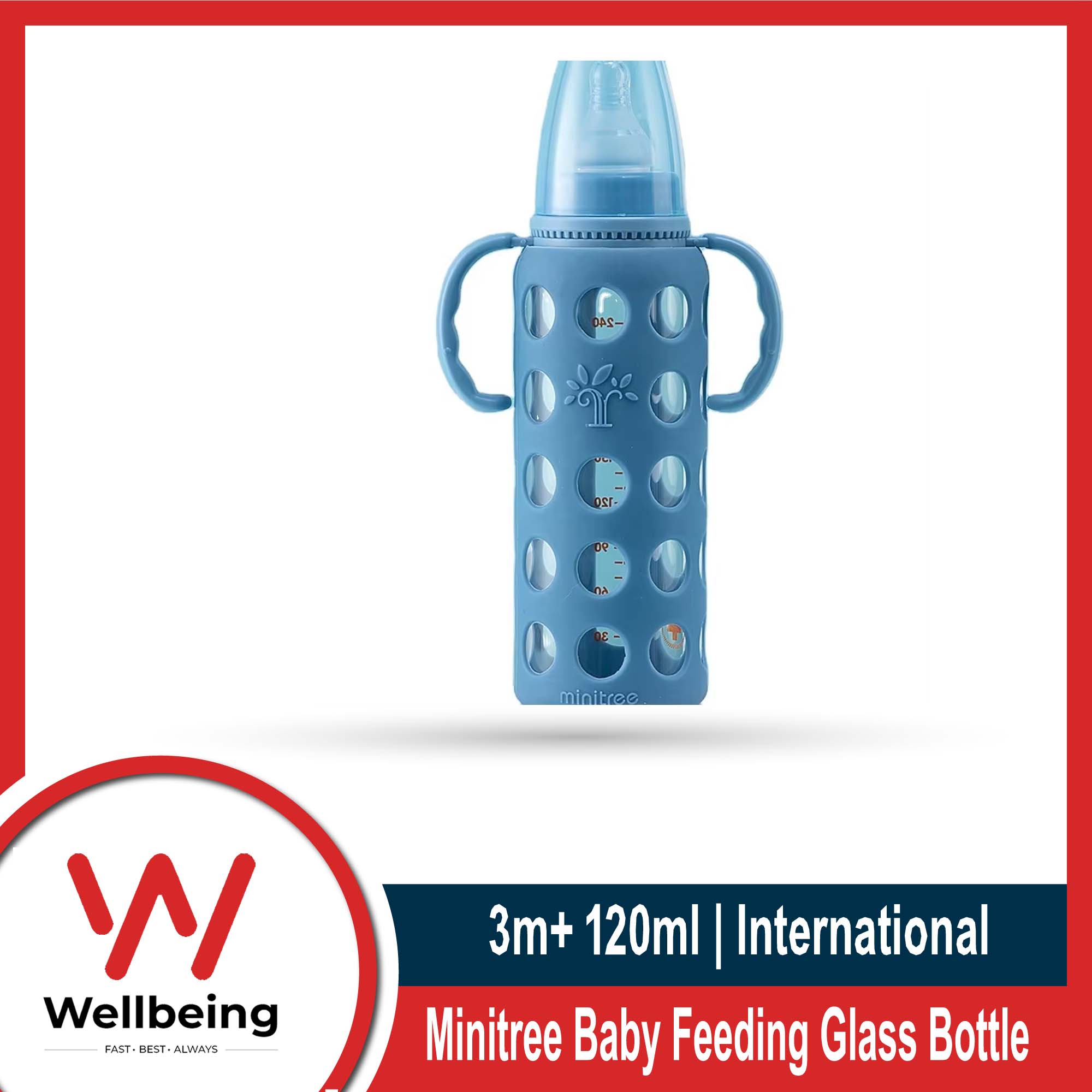 Baby Feeder Bottle Minitree Regular Neck Baby Feeding Glass Bottle 0m+ 60ml/ 3m+ 120ml/ 6m ...