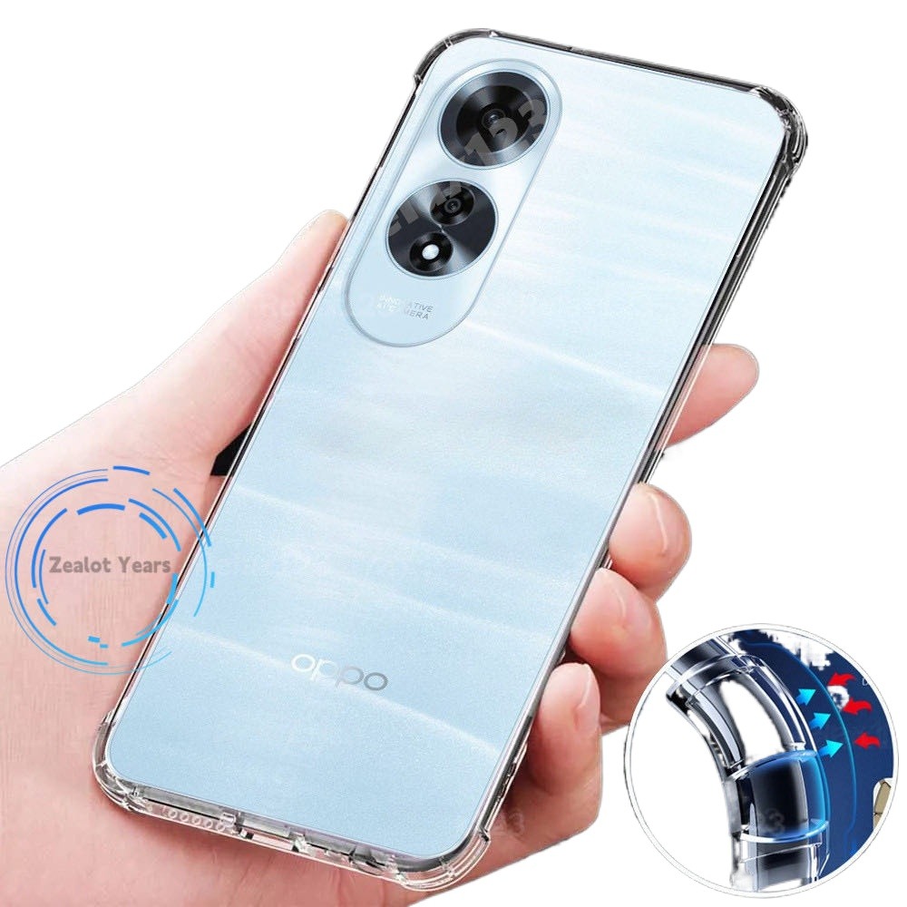 Oppo A60 Luxury Crystal Clear Case Soft Silicone Shockproof Transparent ...