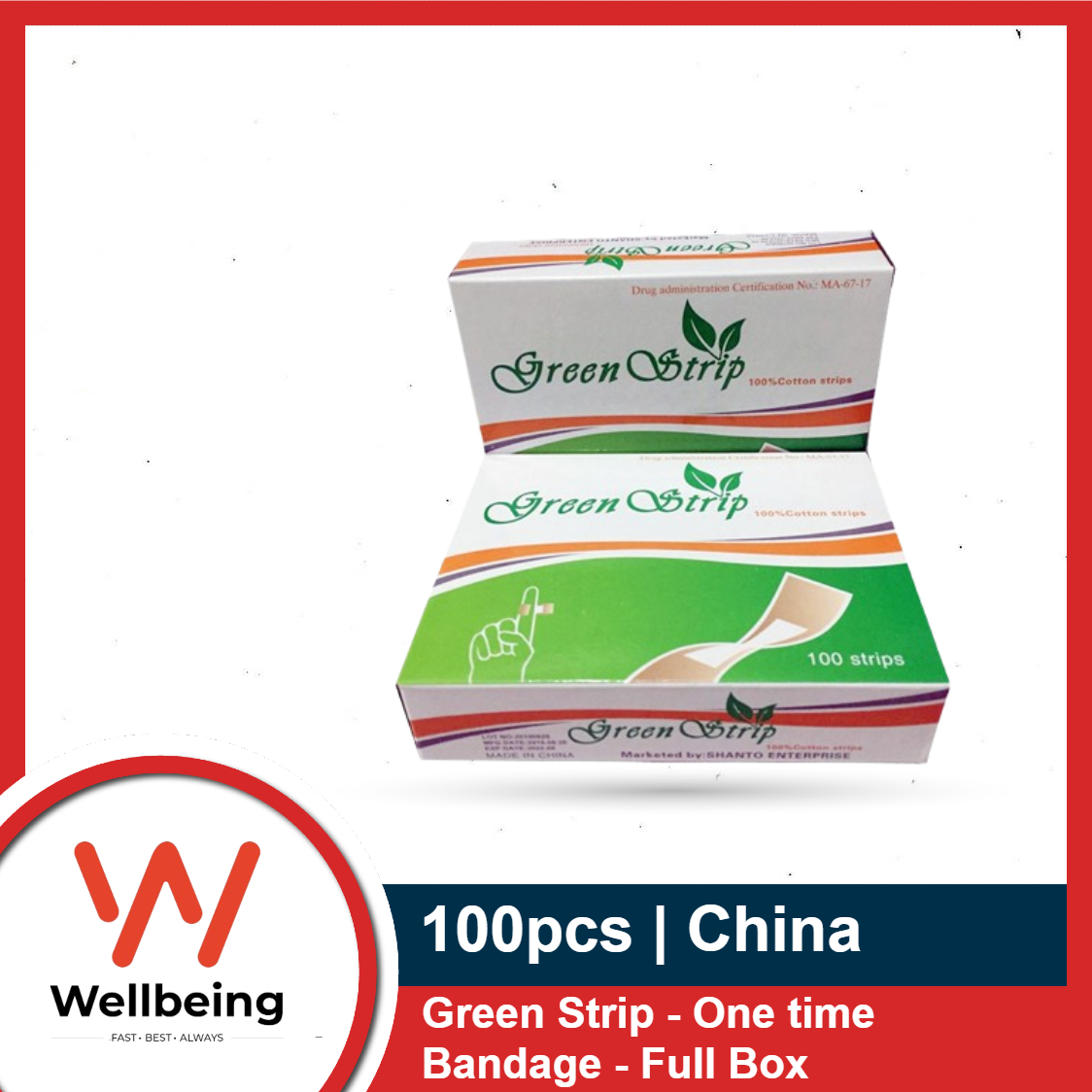 Green Strip - One time Bandage - Full Box - 100pcs | Daraz.com.bd