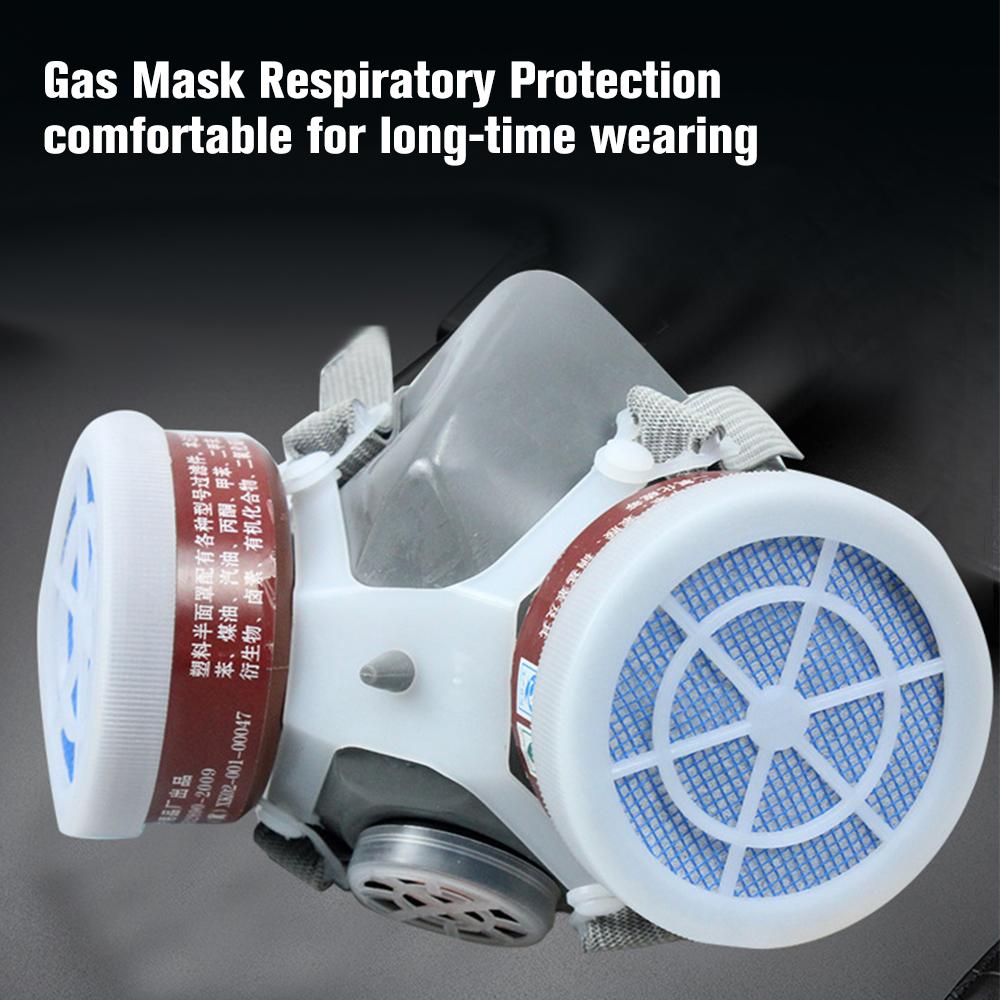 Gas Mask Respiratory Protection Respirator Mask with Dual Filter Fans ...