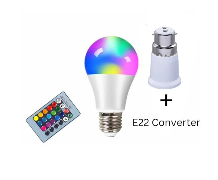RGB Color Changing led light Bulb 7 color E27 E22 LED RGB Lamp ...
