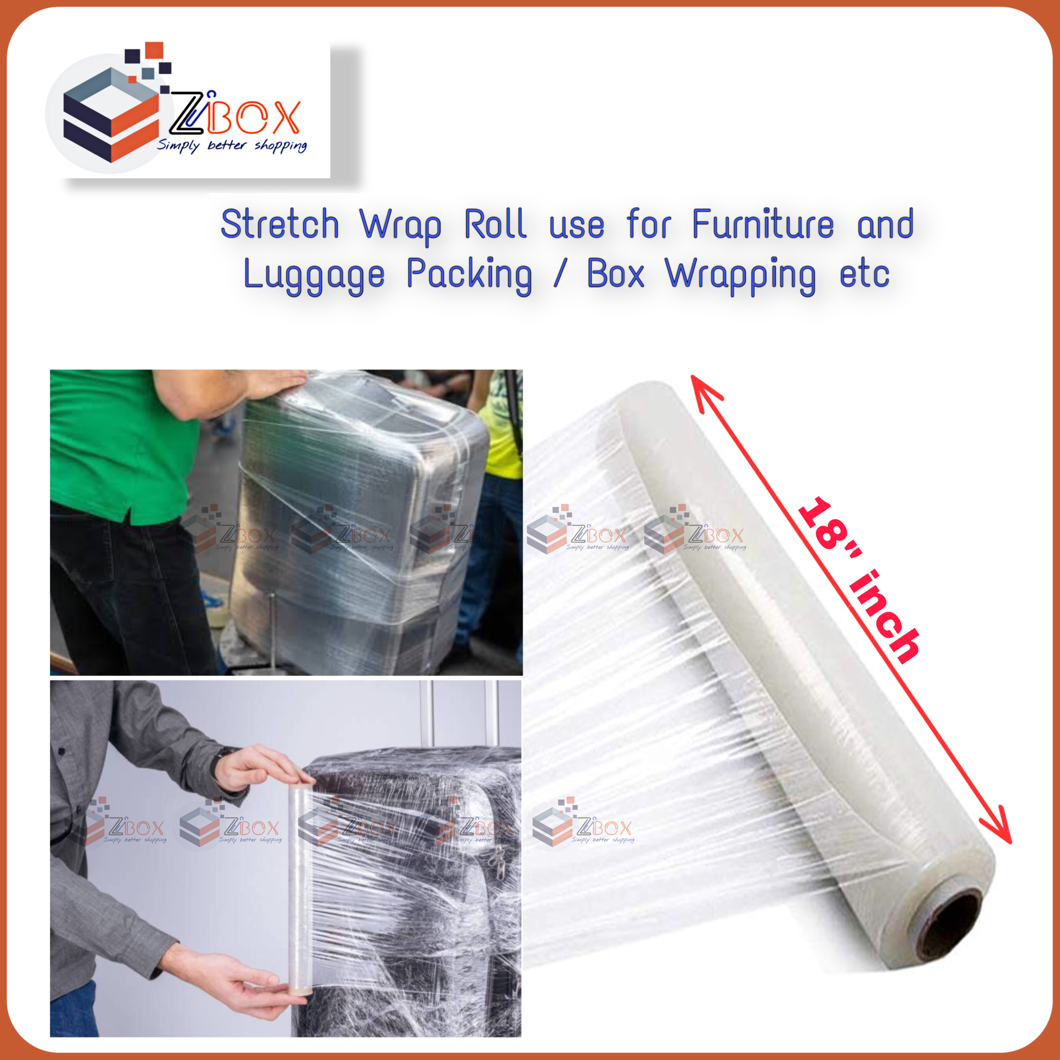 Plastic Stretch Wrap 1Kg Roll - Securely Pack Your Luggage Or Boxes ...