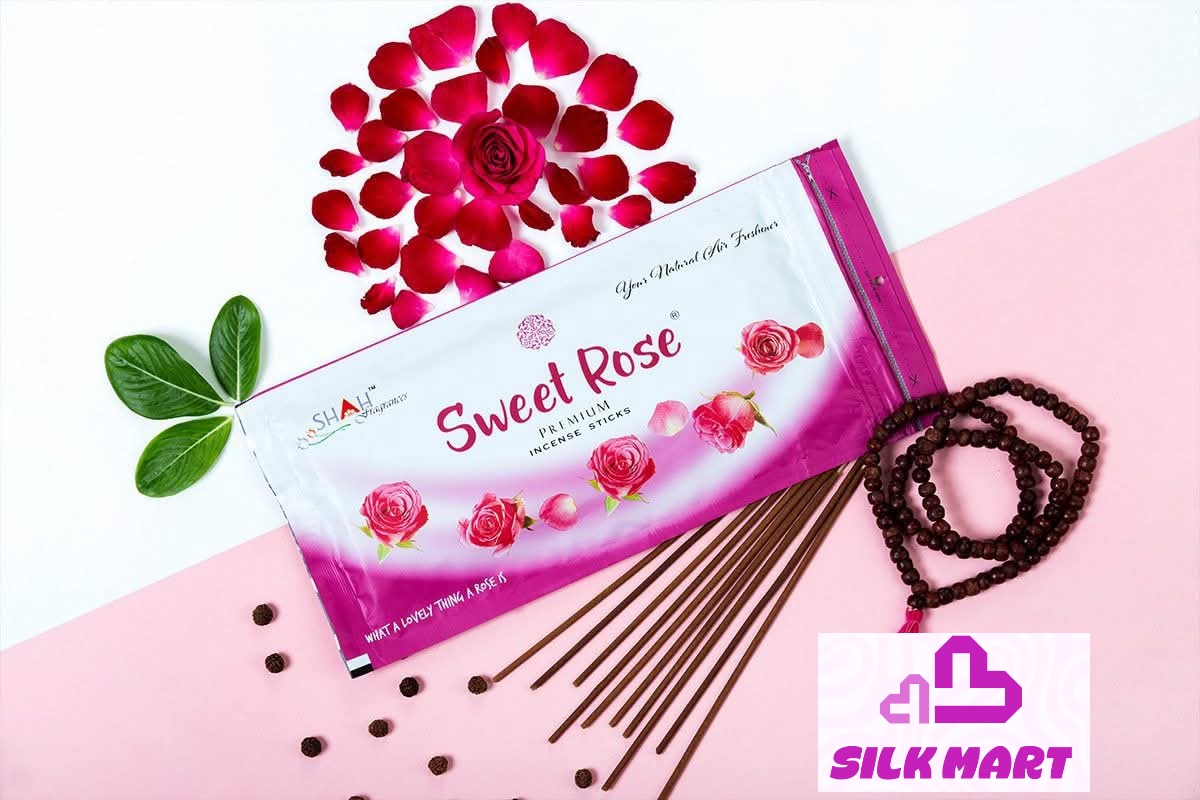 Shah Fragrances Sweet Rose Incense Sticks Zipper Pack 115g Charcoal ...