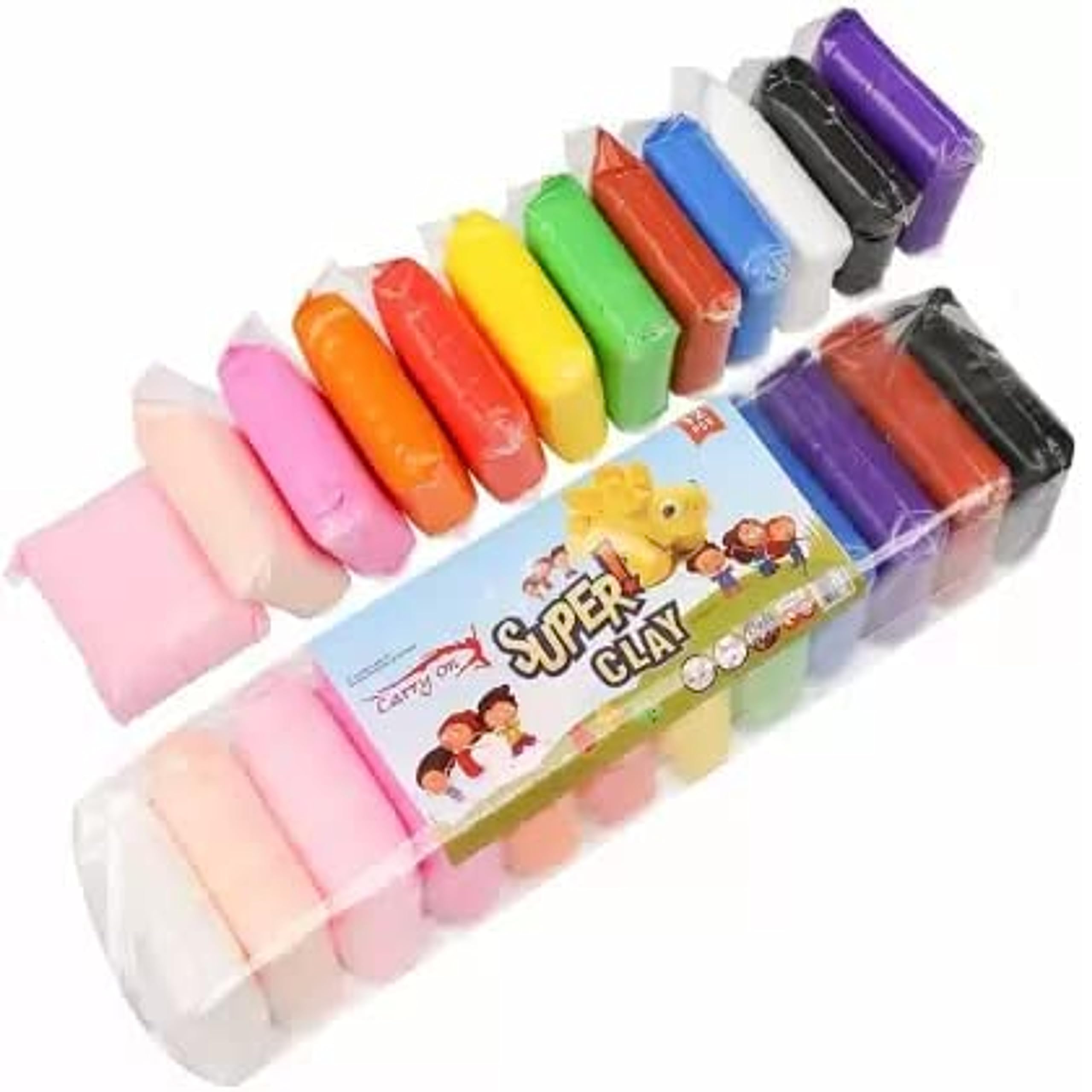 12 Colours Soft Super Light Foam Clay Modeling Polymer Plasticine Air ...