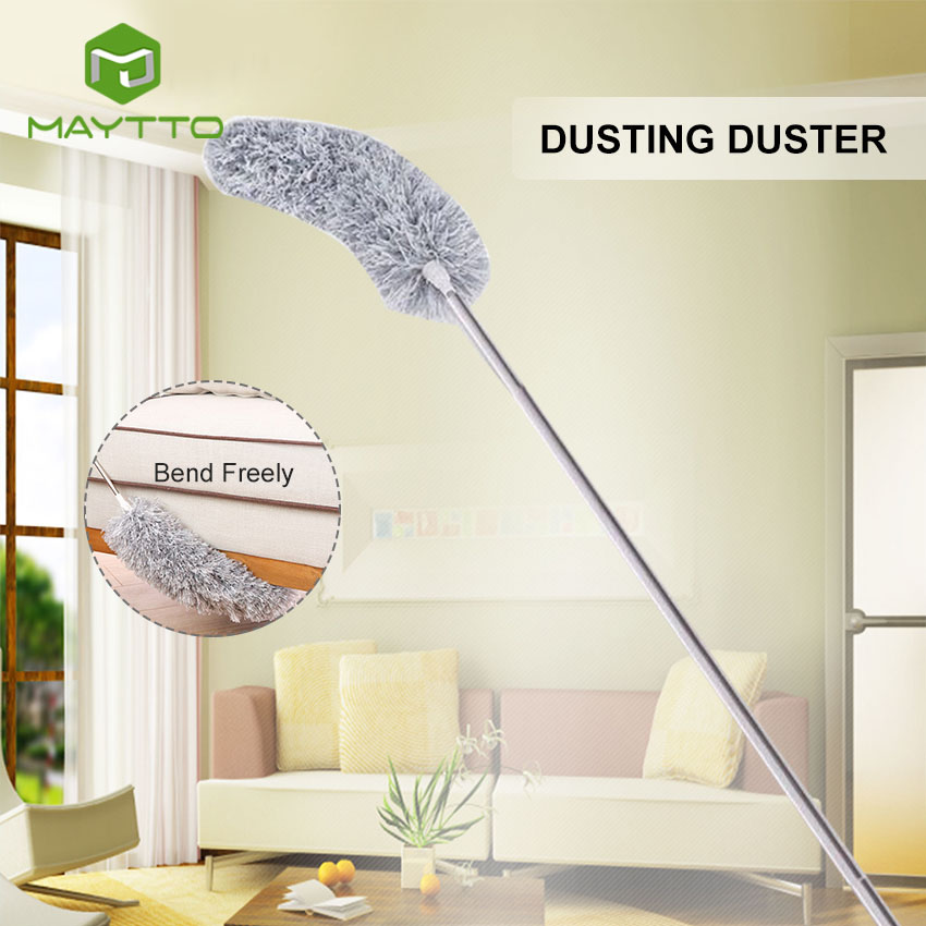 MAYTTO 88-280cm Dusting Duster Extendable Microfiber Dusting Duster Handle Telescopic Duster ...