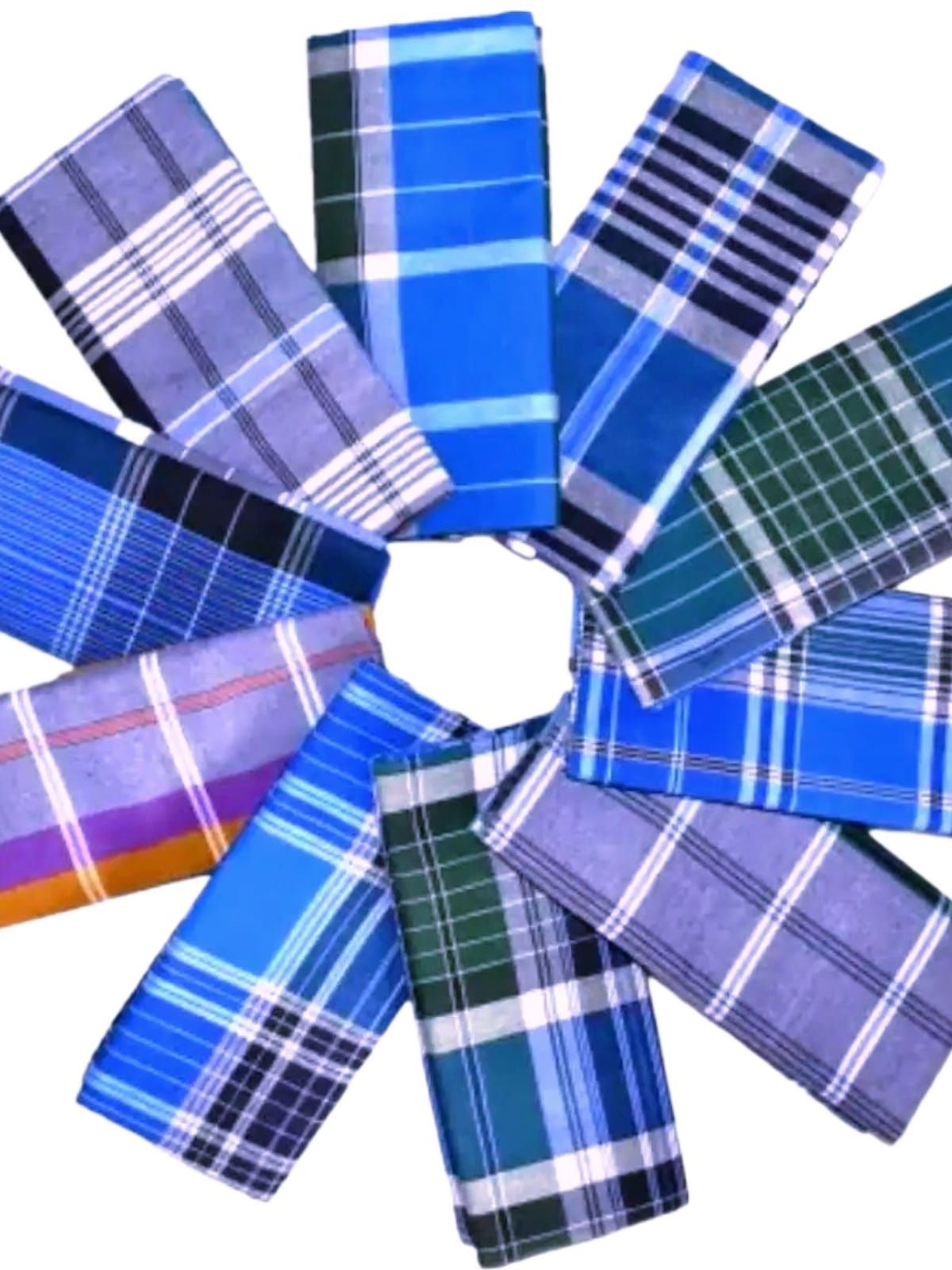 LUNGI FOR MEN - 2 PCS BUNDLE PACKAGE - MULTI COLOR CHECK DESIGN LUNGI ...