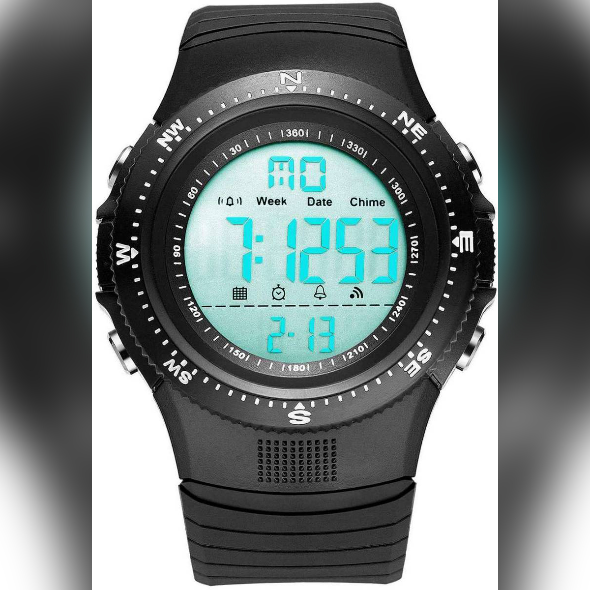 Piaoma Big Display Digital Black Rubber Strap Sport Watch. | Daraz.com.bd