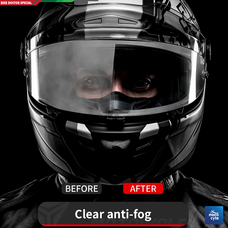 MOTOWOLF Universal Anti-Fog Helmet Visor Film – HD Grey Waterproof Lens ...