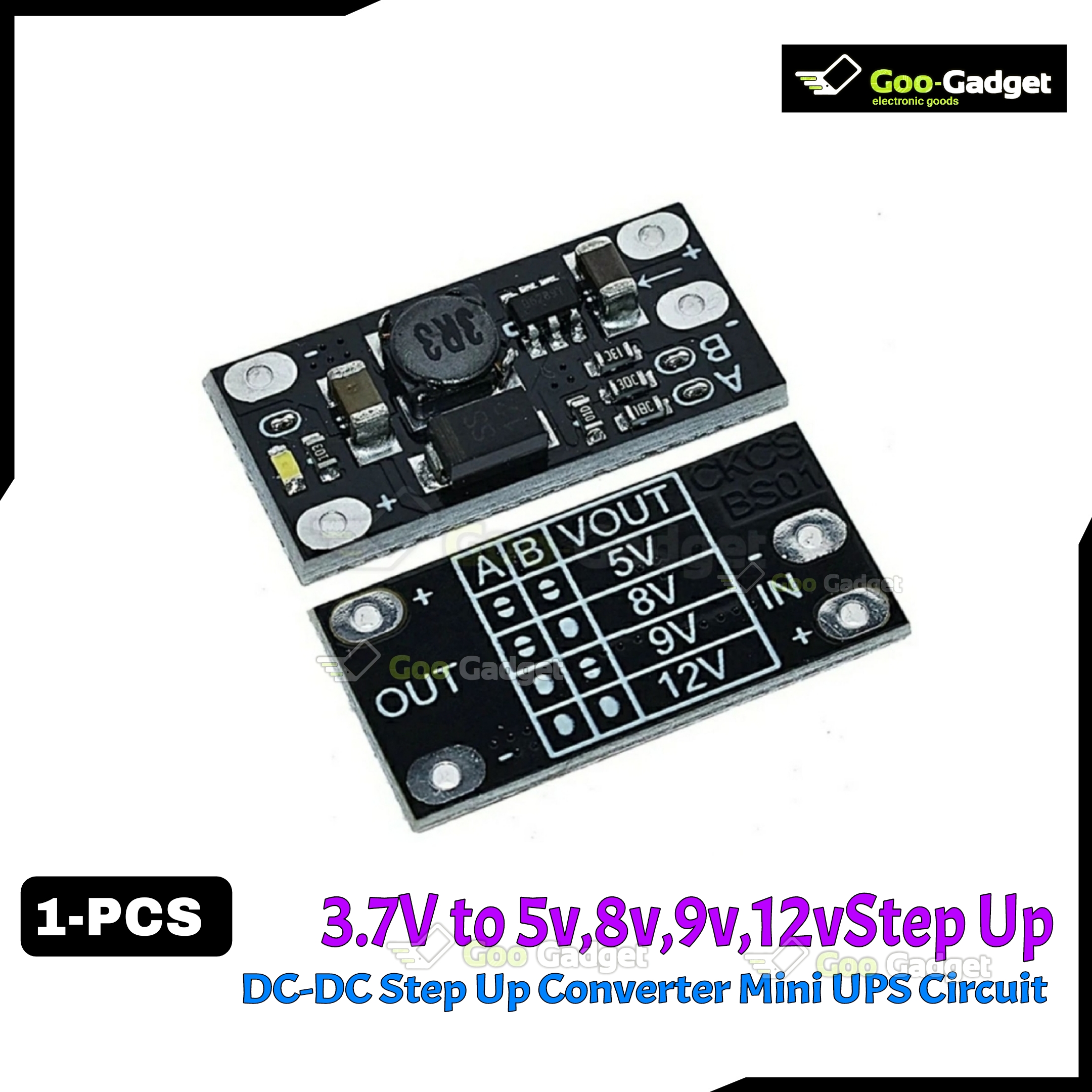 DC-DC Step Up Converter Mini UPS Circuit 5V to Convert 9V 12vV Onu ...