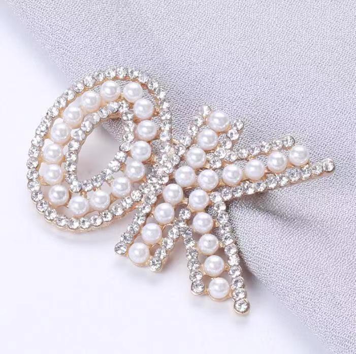 OK Pearl Crystal Brooch Hijab Safety Pin For Girls and Women - Hijab ...