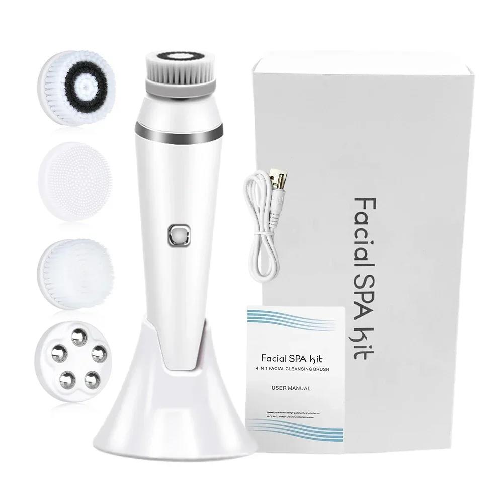 4 in 1 Electric Facial Cleanser Massage Wash Auto Rotating Face ...